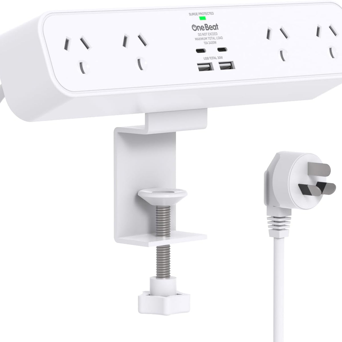 One Beat PD 30W Desk Clamp Power Board USB C,Fast Charging Station,4 O ...