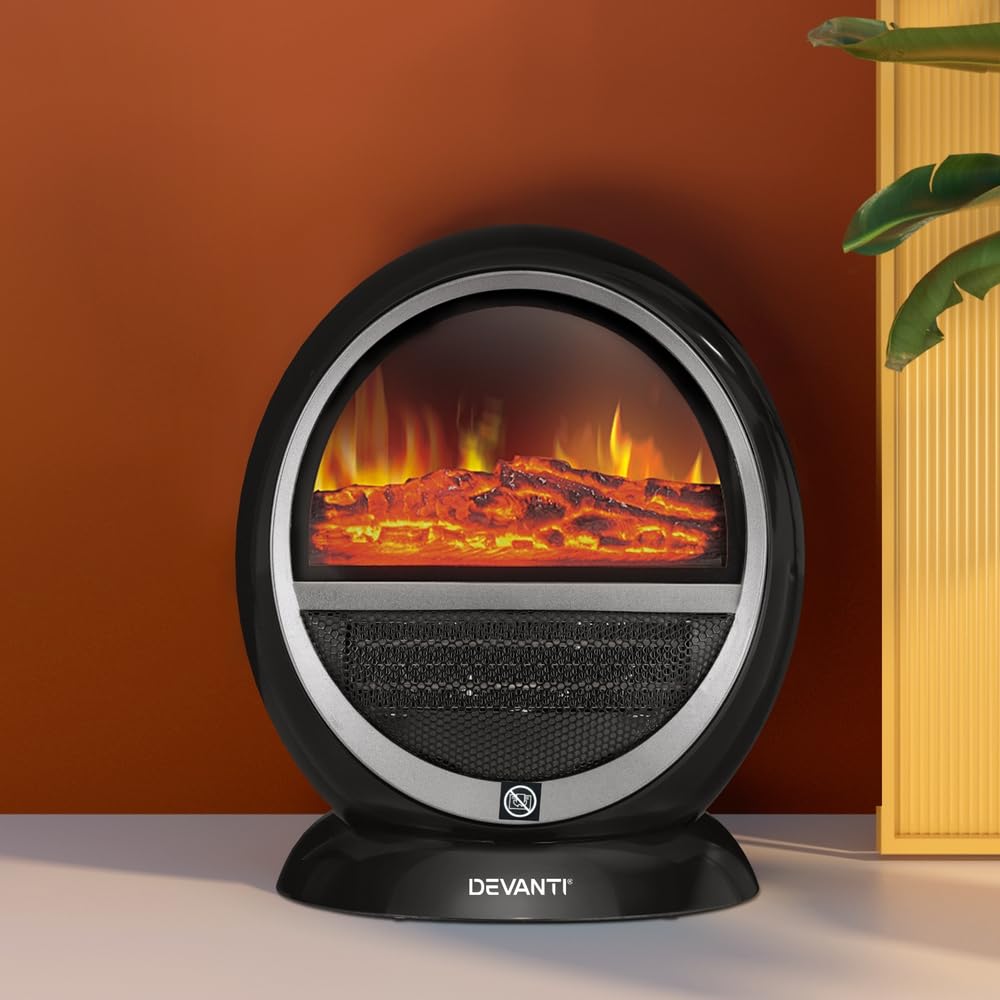 Electric Fireplace Fire Heater 3D Flame Effect Heaters Indoor 1500W ...