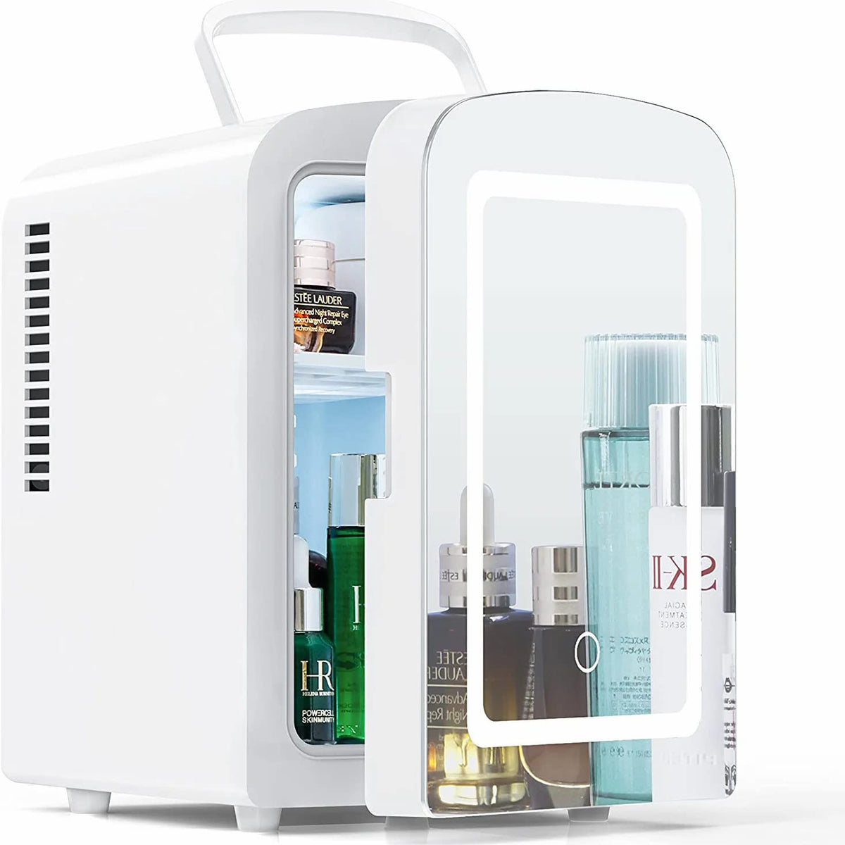 Portable Makeup Fridge for Skincare,Mini Fridge with Dimmable LED Mirr ...