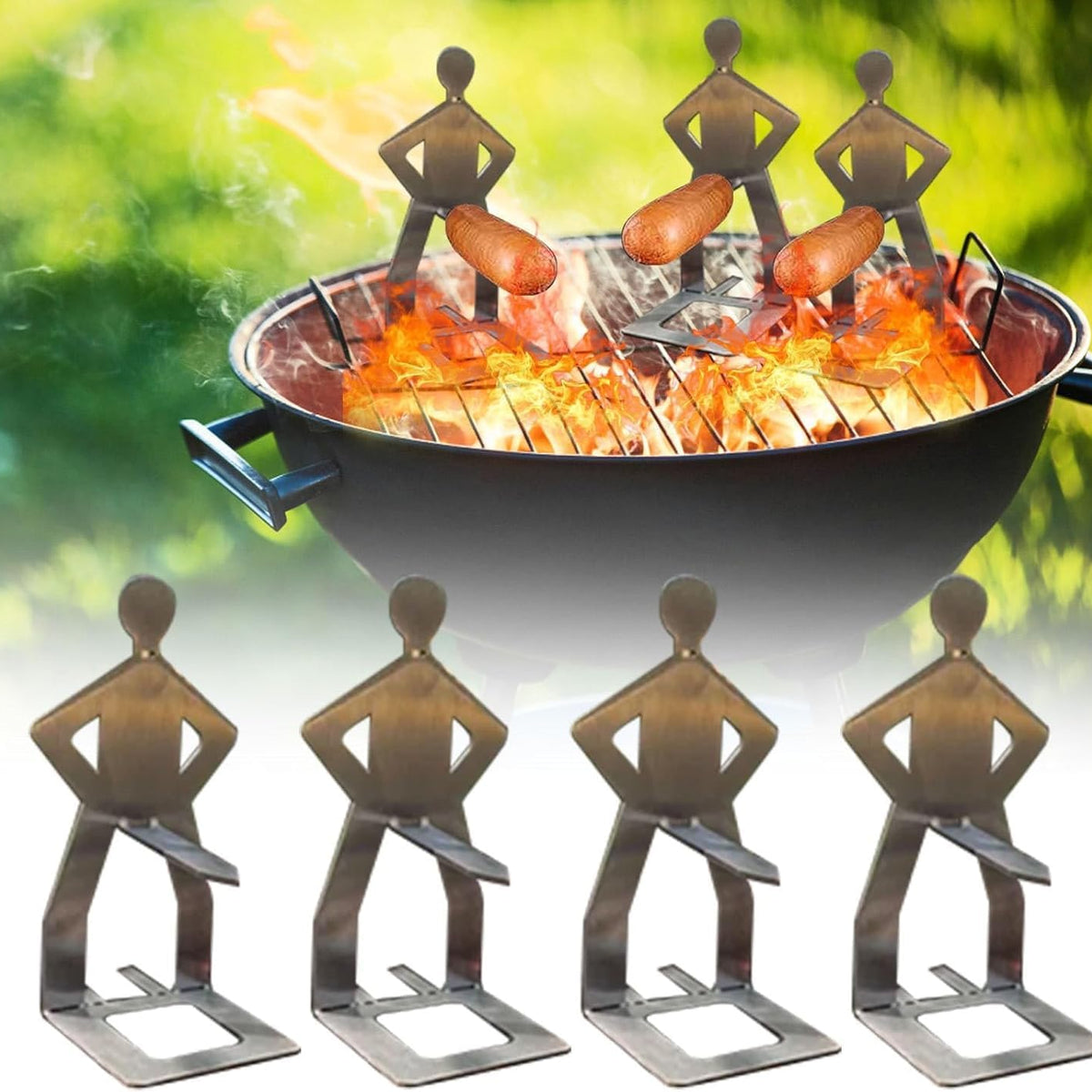 Sausage Man Sizzlin’ Sausage Rack Funny Sausage Rack BBQ Fork – Easy ...