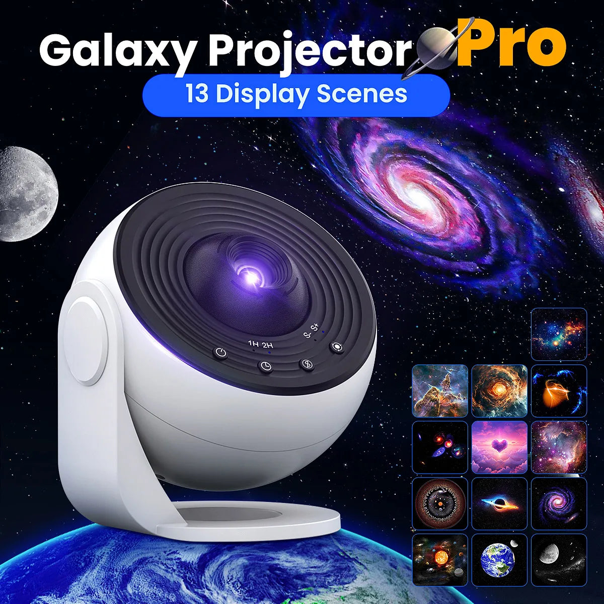 2025 New Model 4K HD Earth Projector PRO,13 Film Card, Globe Galaxy Pr ...