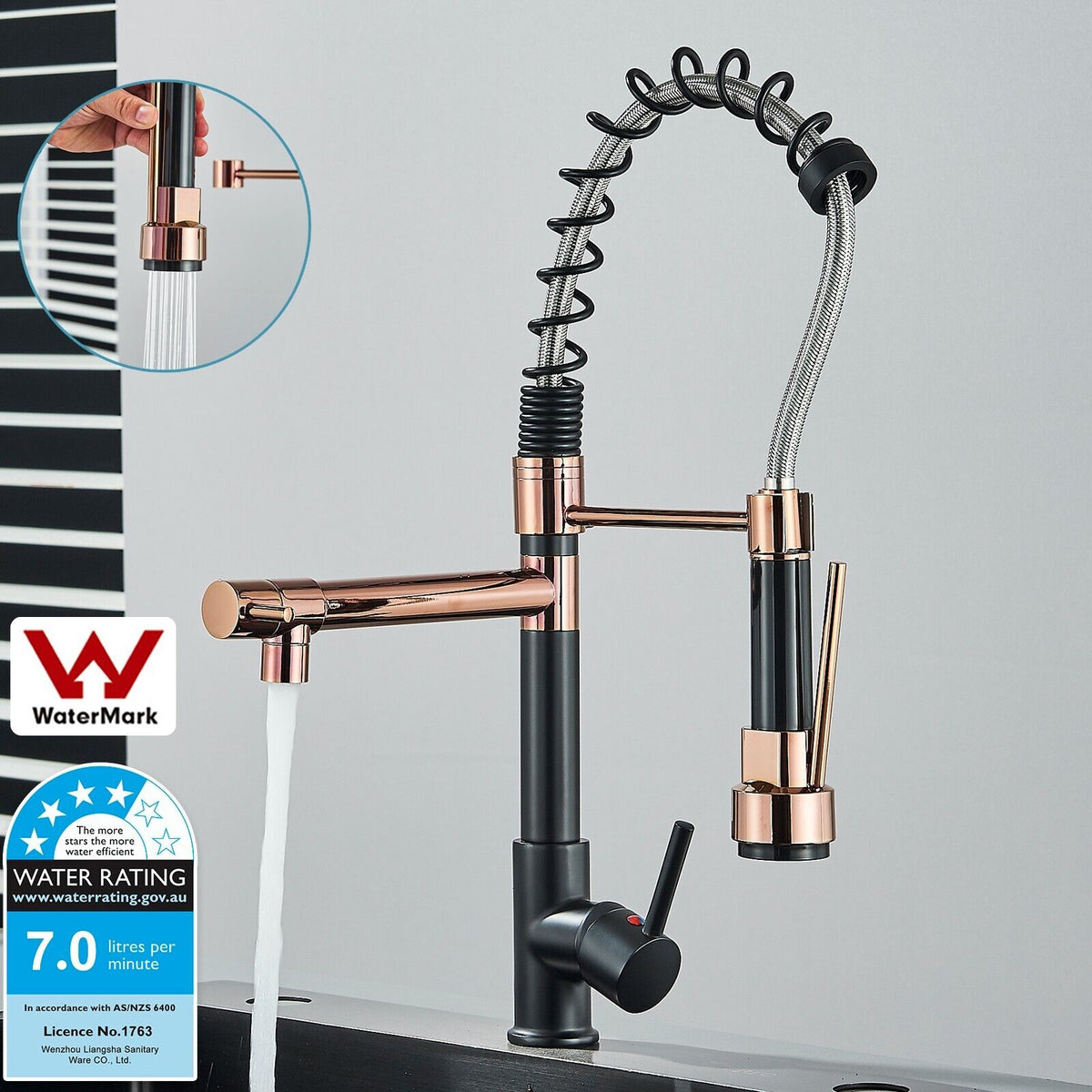 Modern Brass Kitchen Mixer Taps Sink Faucet Pull Out Laundry Swivel Ta ...