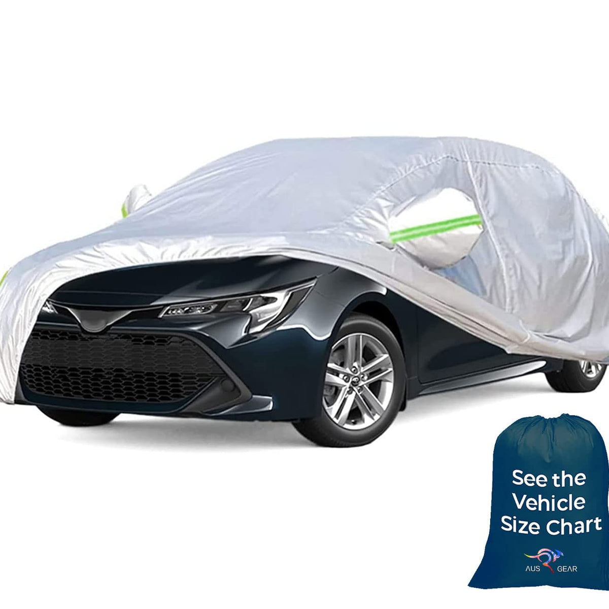 6 Layers Car Cover Waterproof All Weather, Outdoor Car Covers for Auto ...