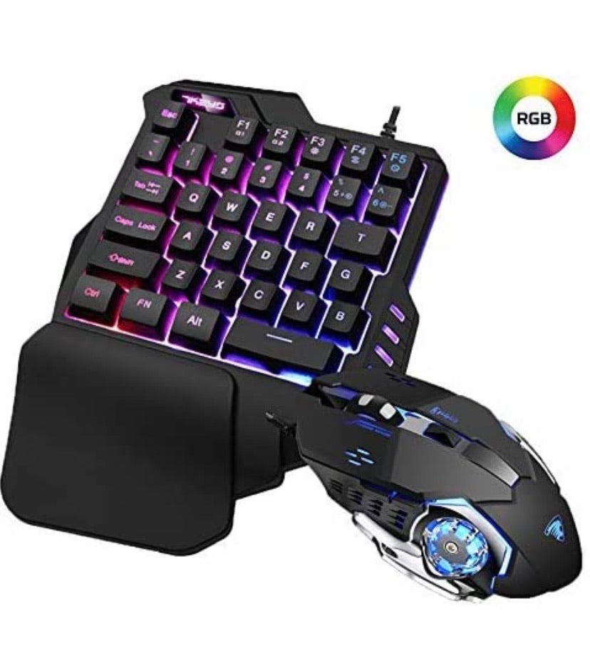 Wired Gaming One Hand Keyboard & Mouse Set – Easy Bargains
