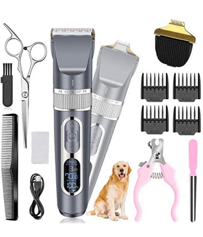 Dog Clippers 2 in 1, Cordless Pet Clippers with Small Trimmer Blade, E ...