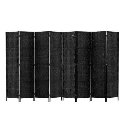8 Panel Room Divider Screen Privacy Timber Foldable Dividers Stand Bla ...